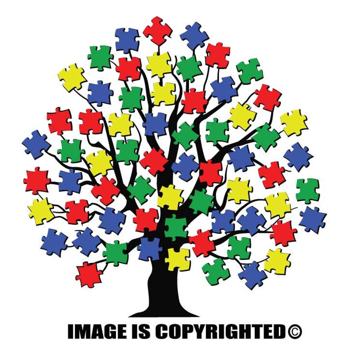 AUTISM Awareness Tree 5 Color Puzzle Pieces Vinyl Decal - Etsy