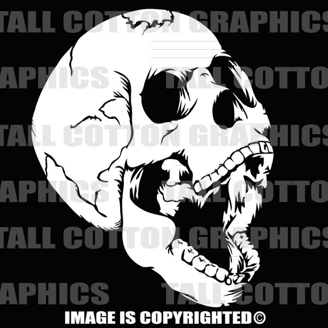 HUMAN SKULL Vinyl Decal #SKL068 - Etsy