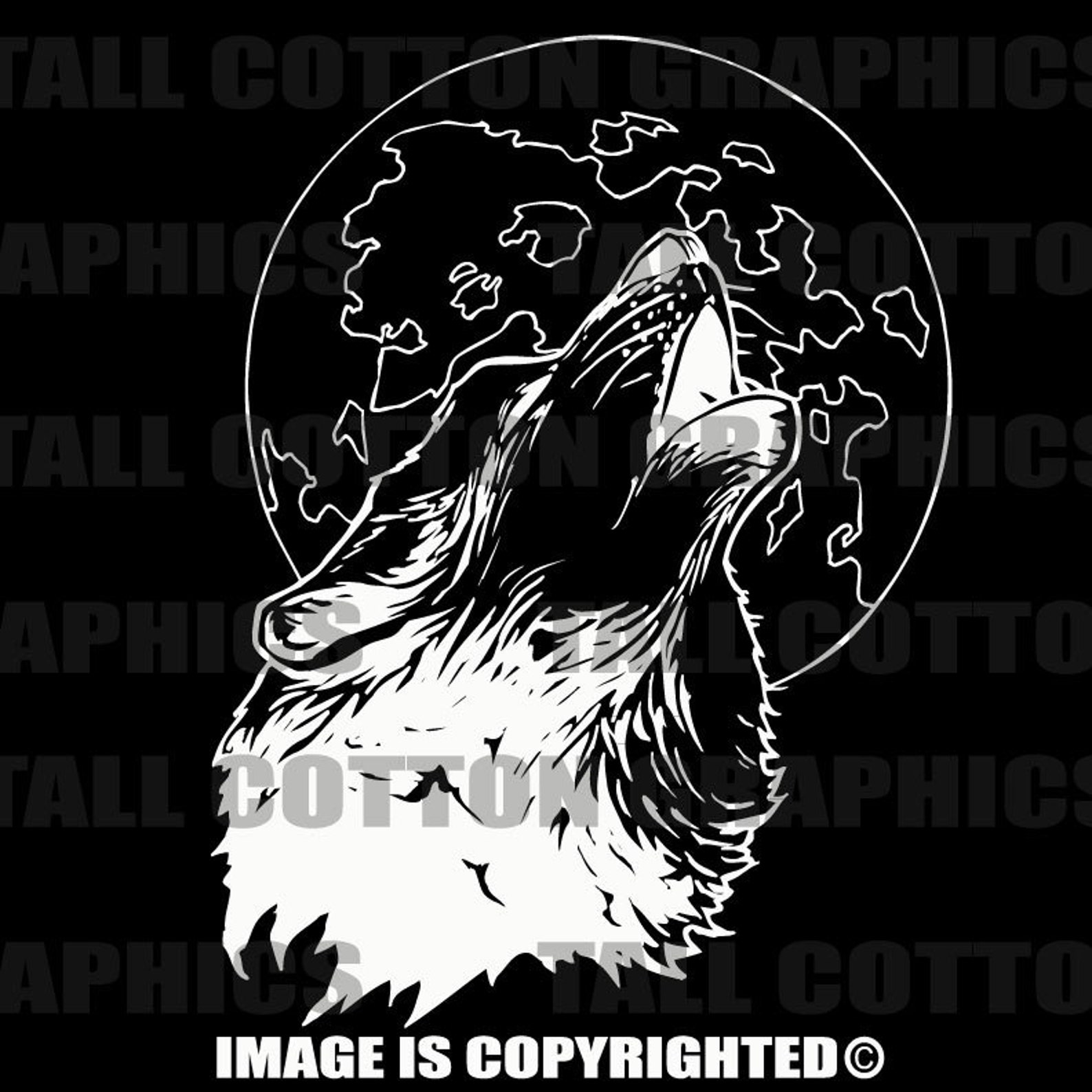 WOLF HOWLING at the MOON Vinyl Decal Sticker Decor WL109 - Etsy