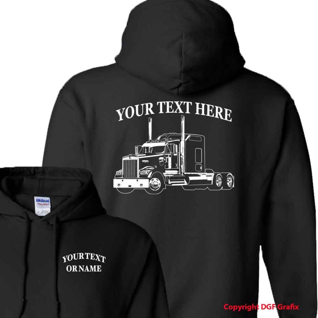 Kenworth W900L Custom Hoodie: Straight Stack Semi Truck - Etsy