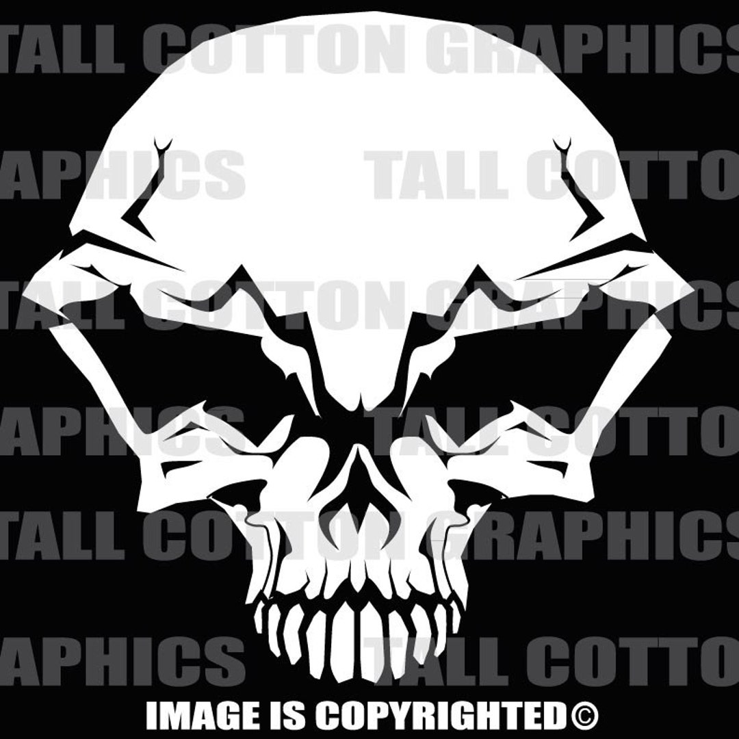 Alien Skull Vinyl Window Decal #SKL003 - Etsy