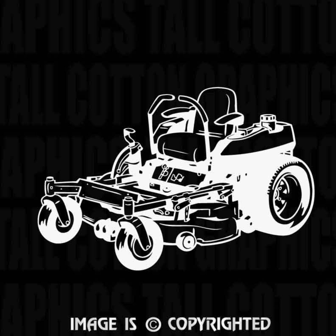Zero Turn Commercial Lawnmower Vinyl Window Decal JB034 | Etsy