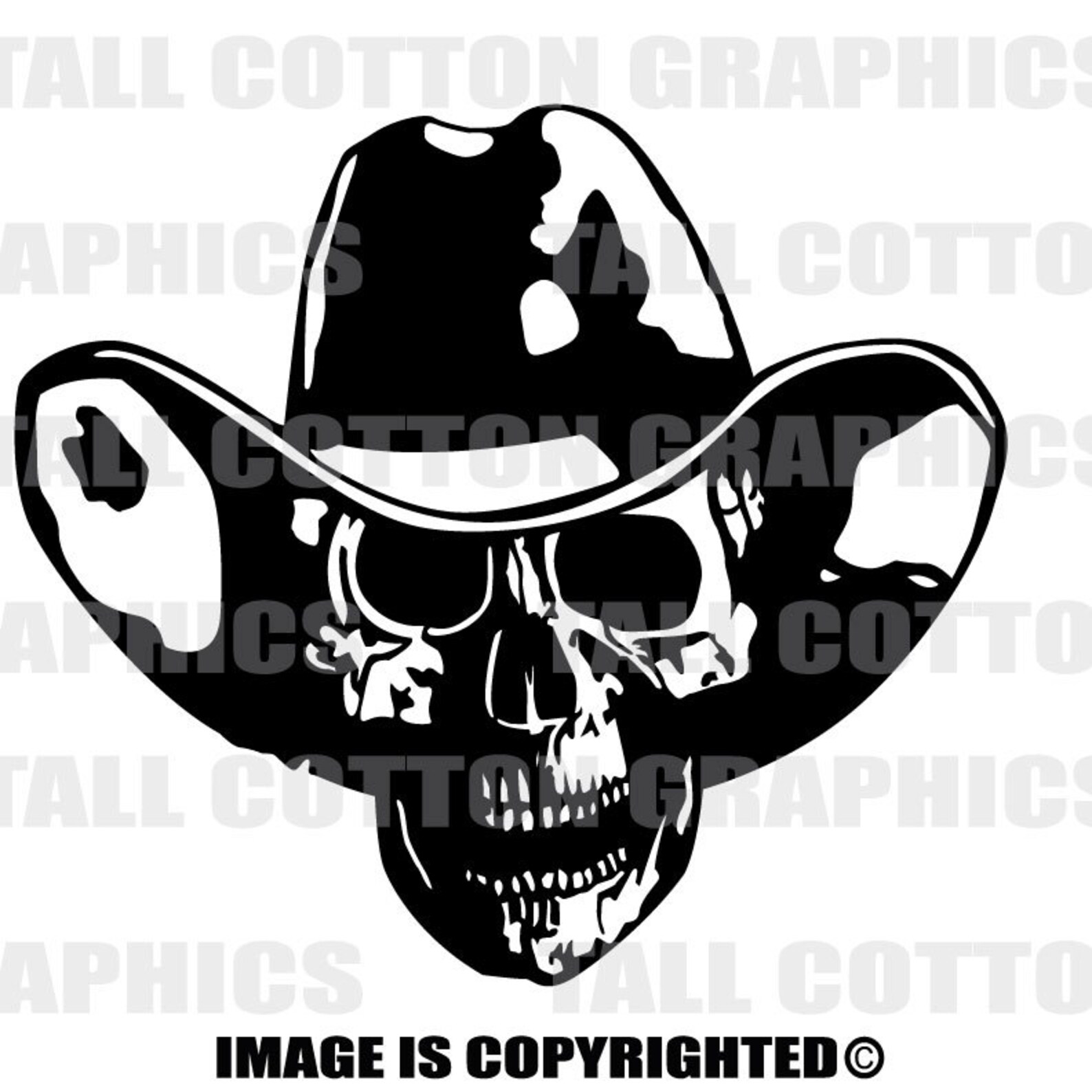 Cowboy Skull Vinyl Decal SKL041 - Etsy
