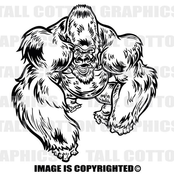 GORILLA Vinyl Decal Sticker Decor WL104 | Etsy