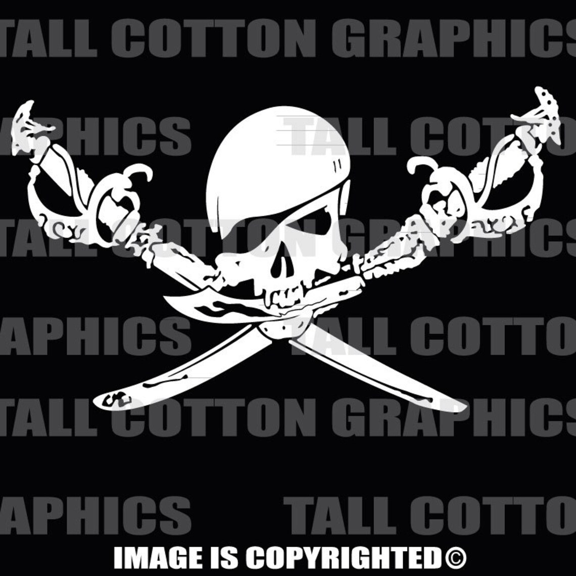 Pirate Skull With Swords Vinyl Decal SKL062 - Etsy