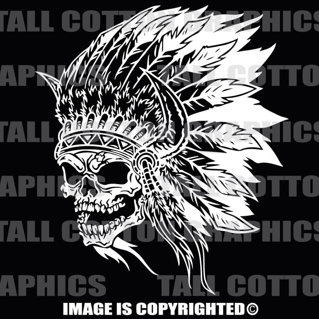 Indian Chief SKULL Vinyl Window Decal #SKL128 - Etsy