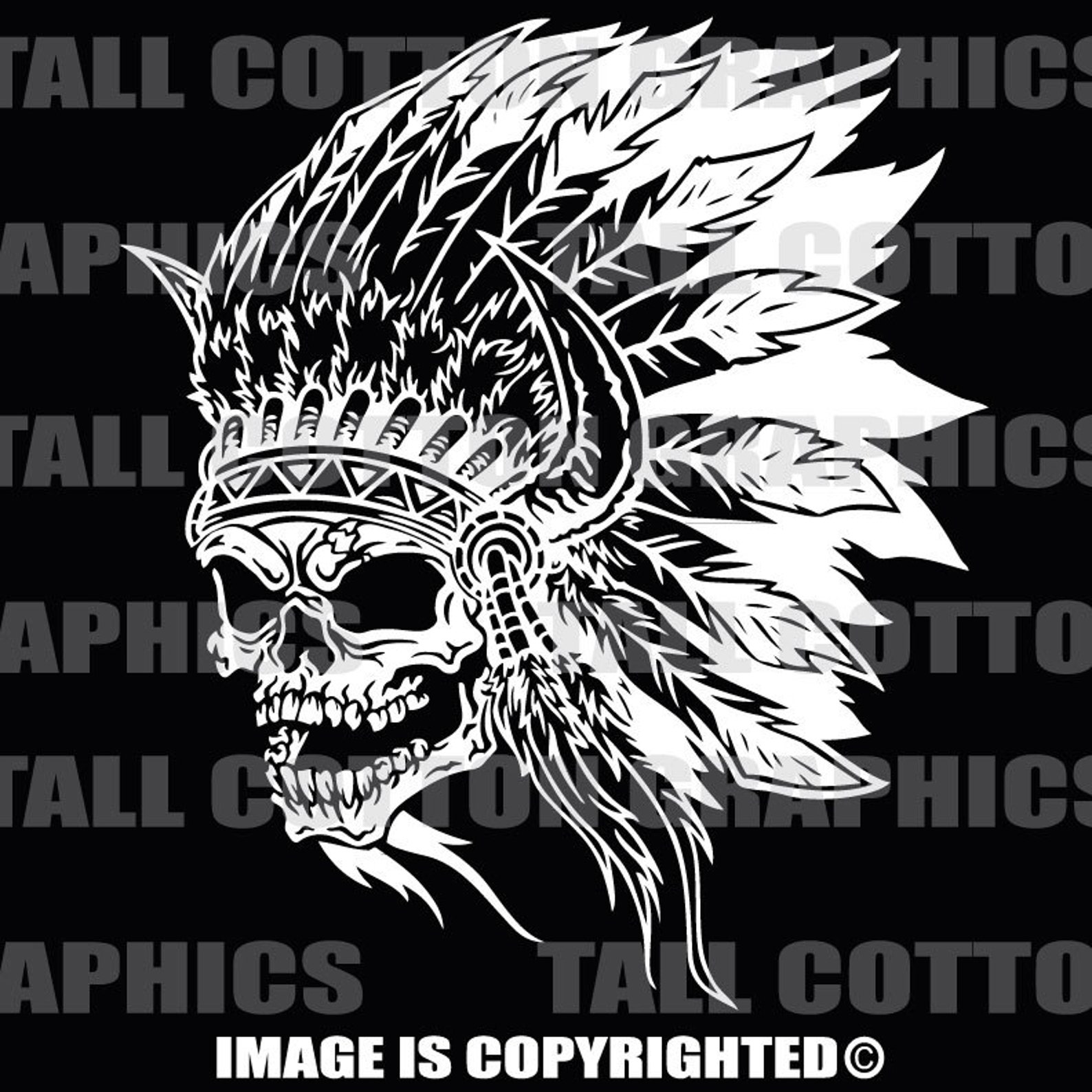 Indian Chief SKULL Vinyl Window Decal SKL128 - Etsy