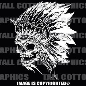 Indian Chief SKULL Vinyl Window Decal #SKL128 - Etsy