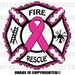 Fire Dept Hot Pink Ribbon Breast Cancer Awareness Vinyl Window Decal # ...