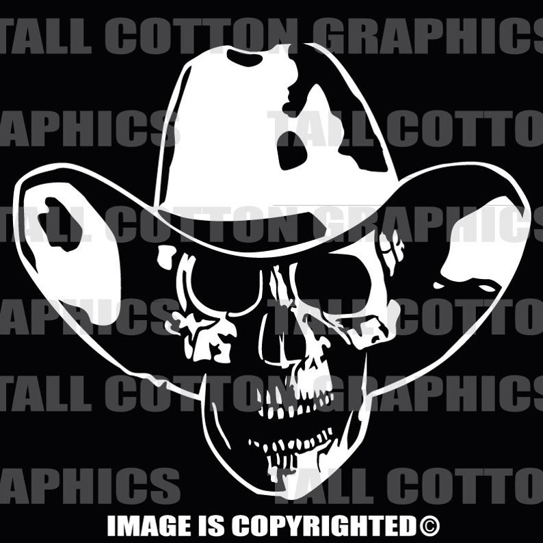 Cowboy Skull Vinyl Decal SKL041 | Etsy
