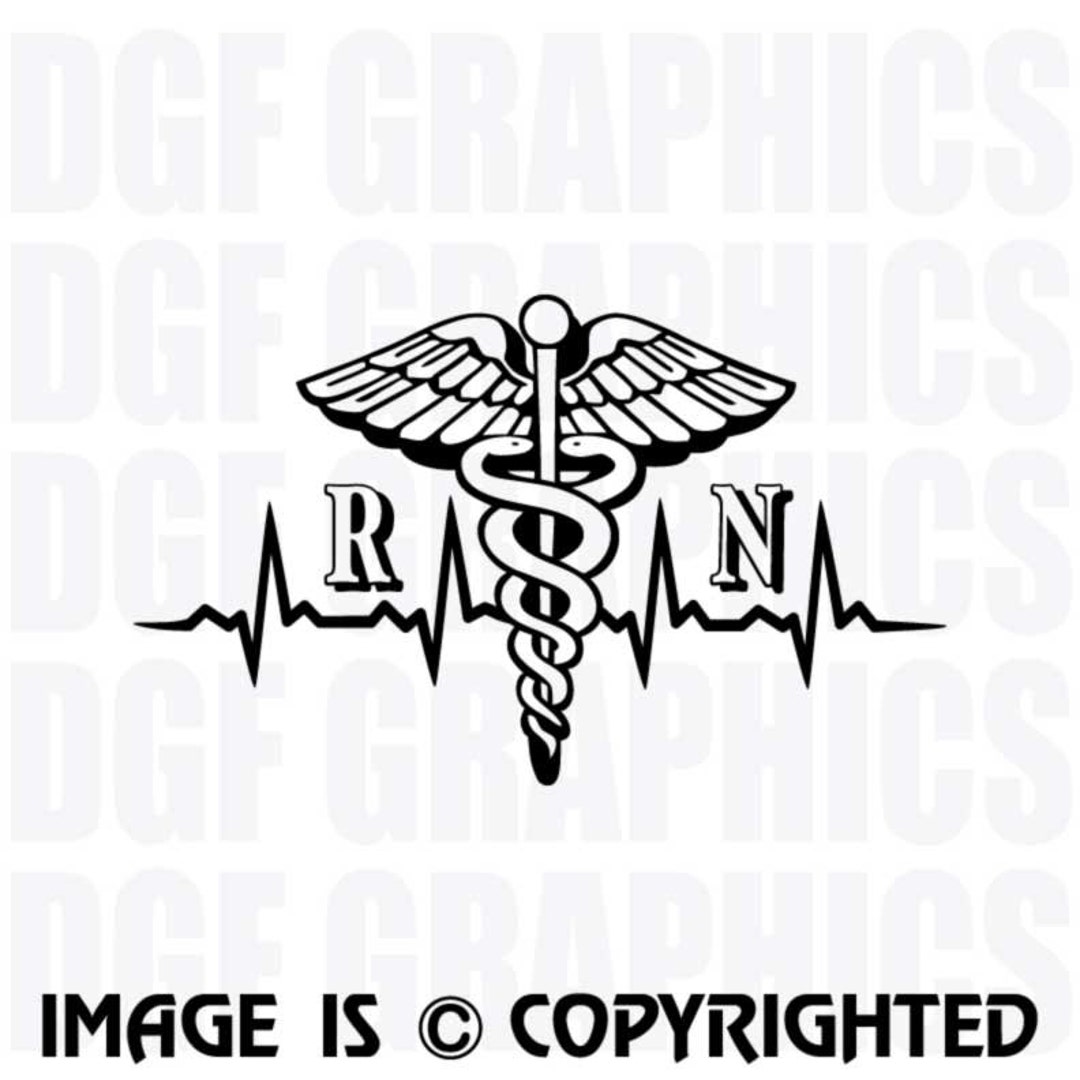 RN REGISTERED NURSE Heartbeat Vinyl Decal - #JB053 - Etsy
