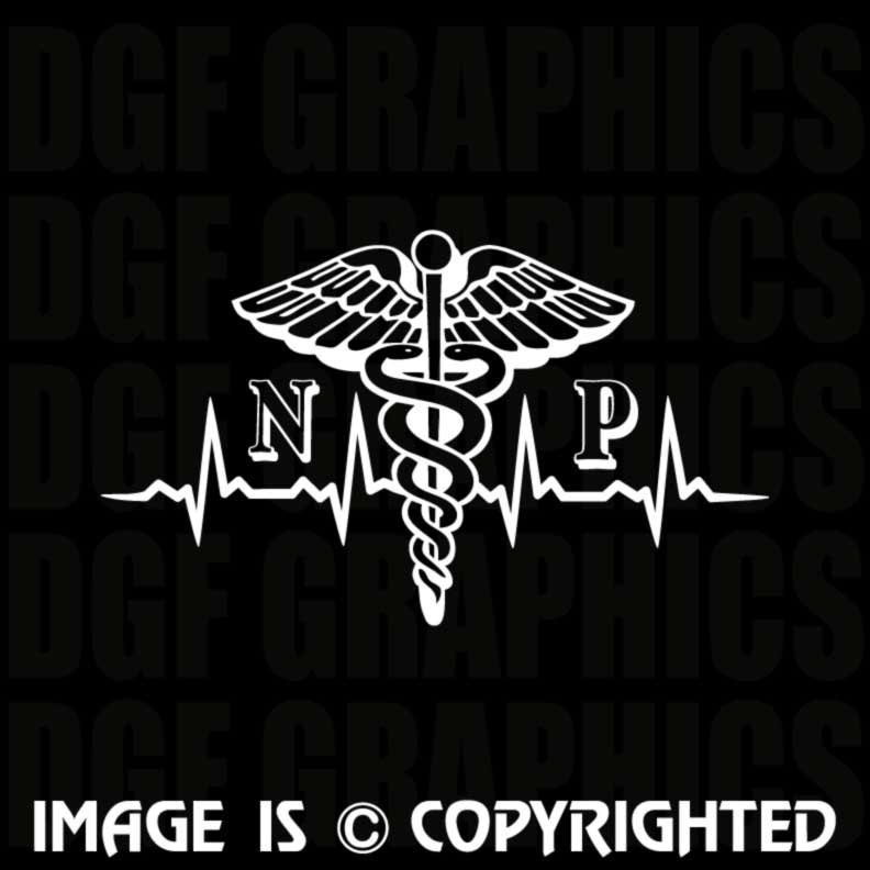 NP Nurse Practitioner Heartbeat Vinyl Decal JB060 | Etsy