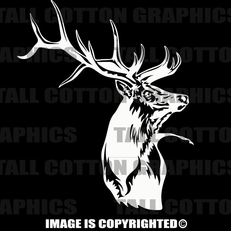 ELK HEAD Vinyl Window Decal Sticker Decor WL087 - Etsy