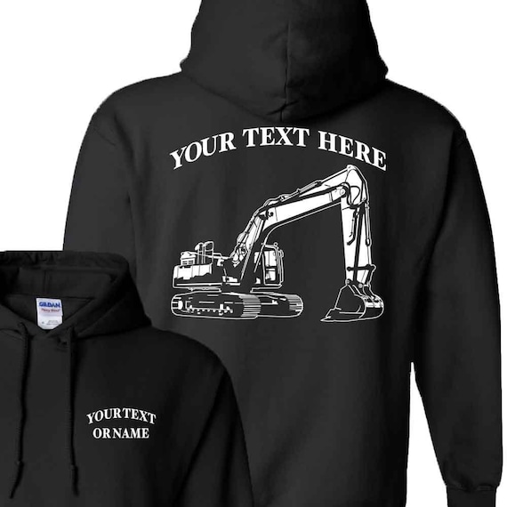 EXCAVATOR Heavy Equipment Personalized Custom Hooded - Etsy