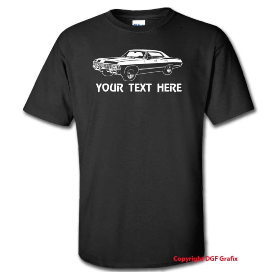 CHEVROLET IMPALA 1967 4 Door With Personalization on Cotton T-shirt ...