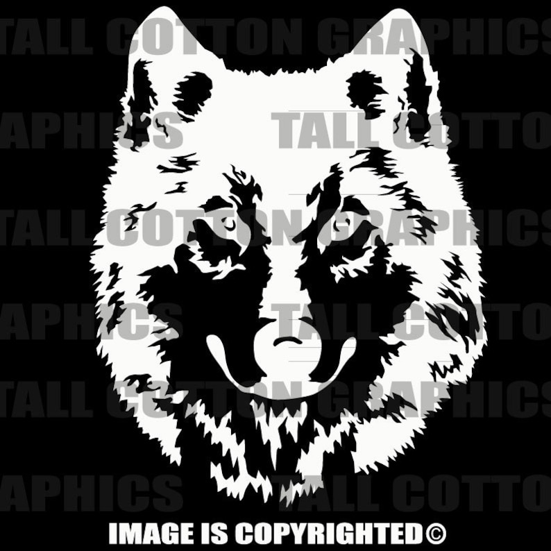 WOLF HEAD Vinyl Window Decal Sticker Decor WL012 - Etsy