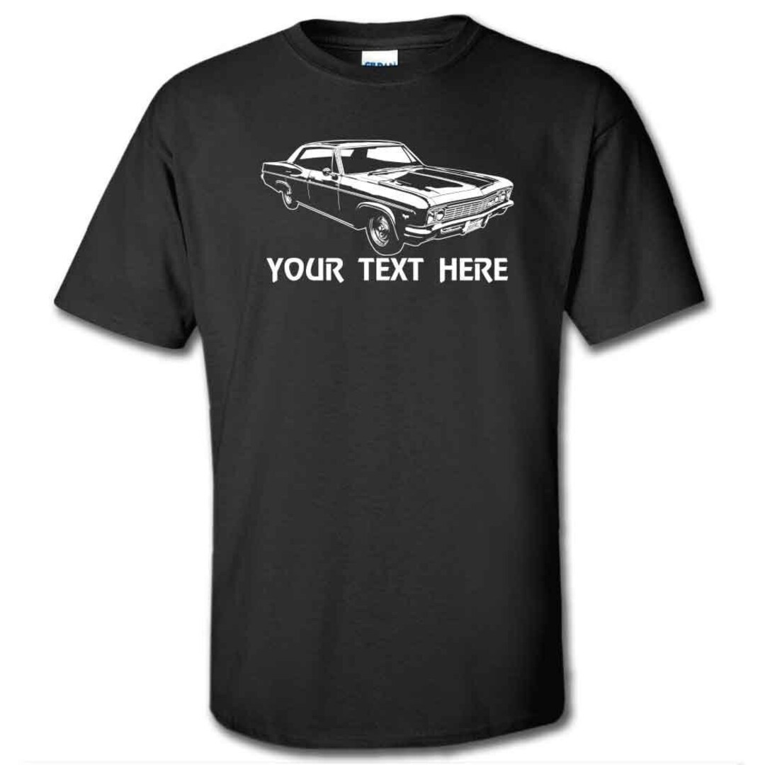 CHEVROLET IMPALA 1966 Muscle Car With Personalization on Cotton T-shirt ...