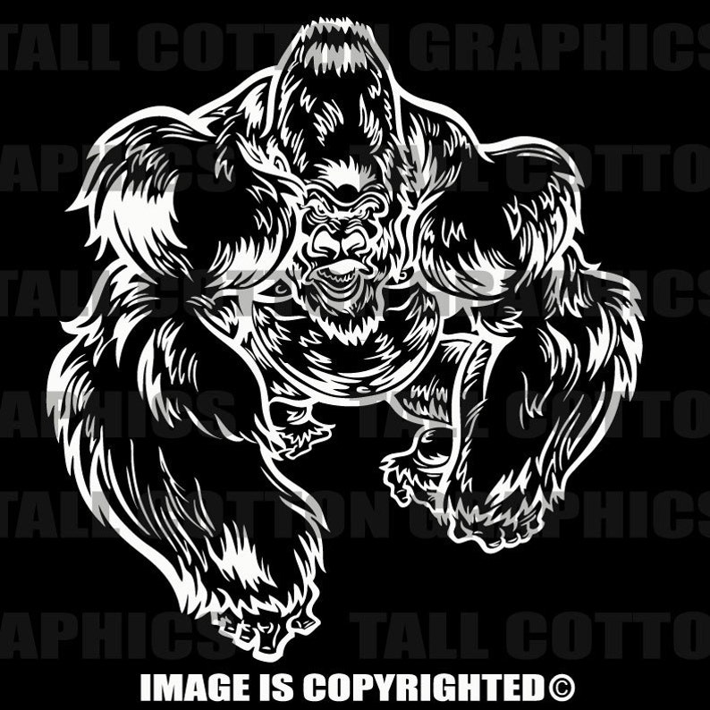 GORILLA Vinyl Decal Sticker Decor #WL104 - Etsy
