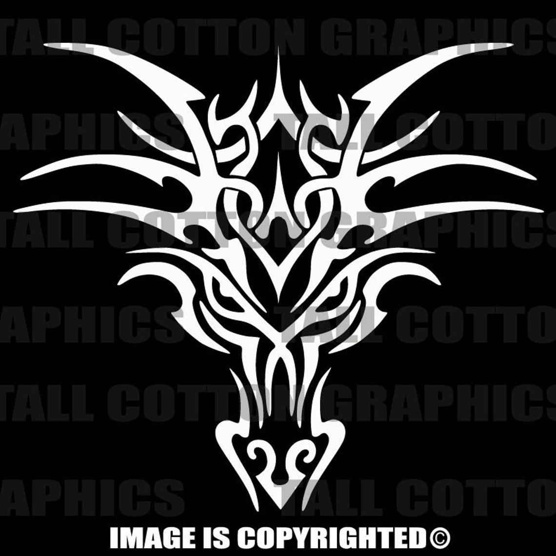 DRAGON Head Tribal Vinyl Window Decal DRG018 - Etsy