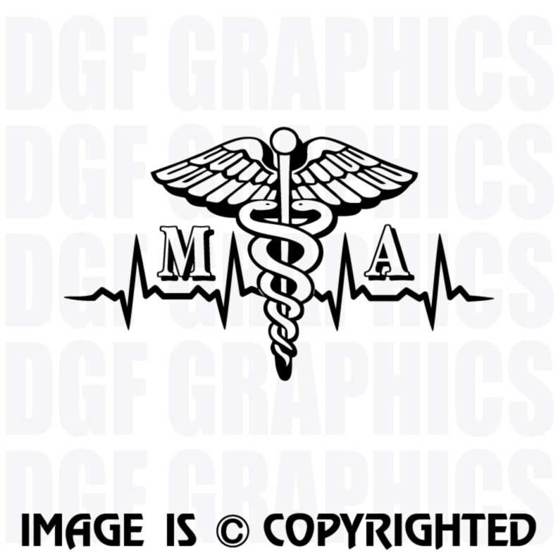 MA Medical Assistant Heartbeat Vinyl Window Decal JB061 | Etsy