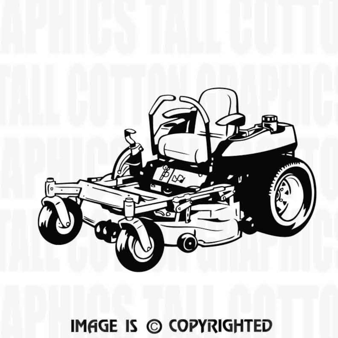 Zero Turn Commercial Lawnmower Vinyl Window Decal - #JB034 - Etsy