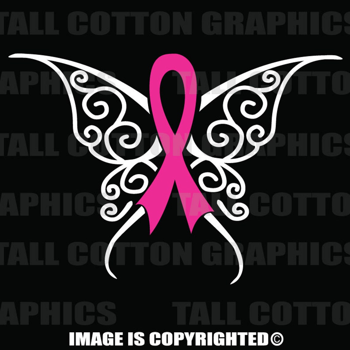 Butterfly Hot Pink Ribbon Breast Cancer Awareness Vinyl Window | Etsy