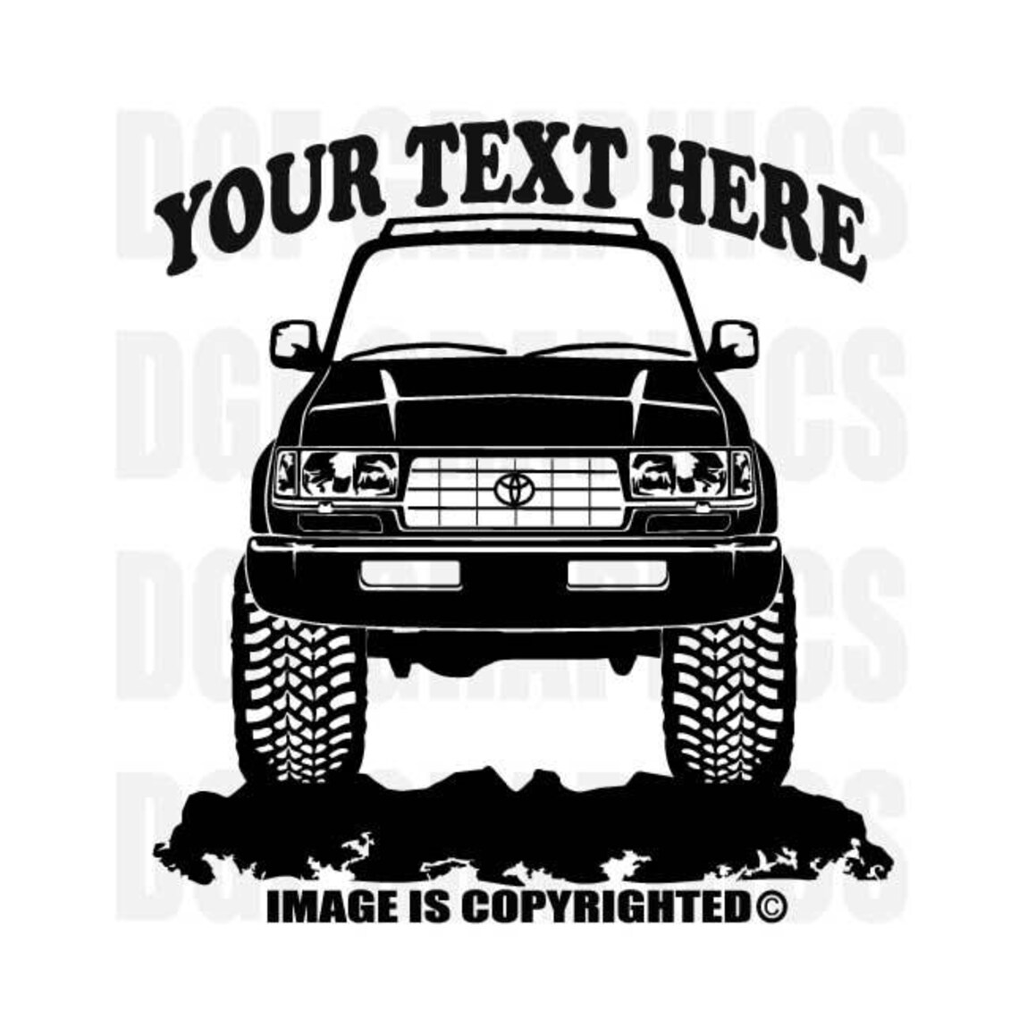 TOYOTA FJ80 Land Cruiser SUV - 4x4 off Road Personalized Vinyl Window ...