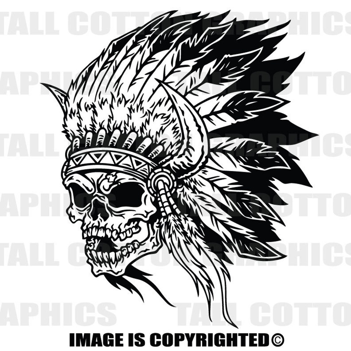 Indian Chief SKULL Vinyl Window Decal SKL128 - Etsy