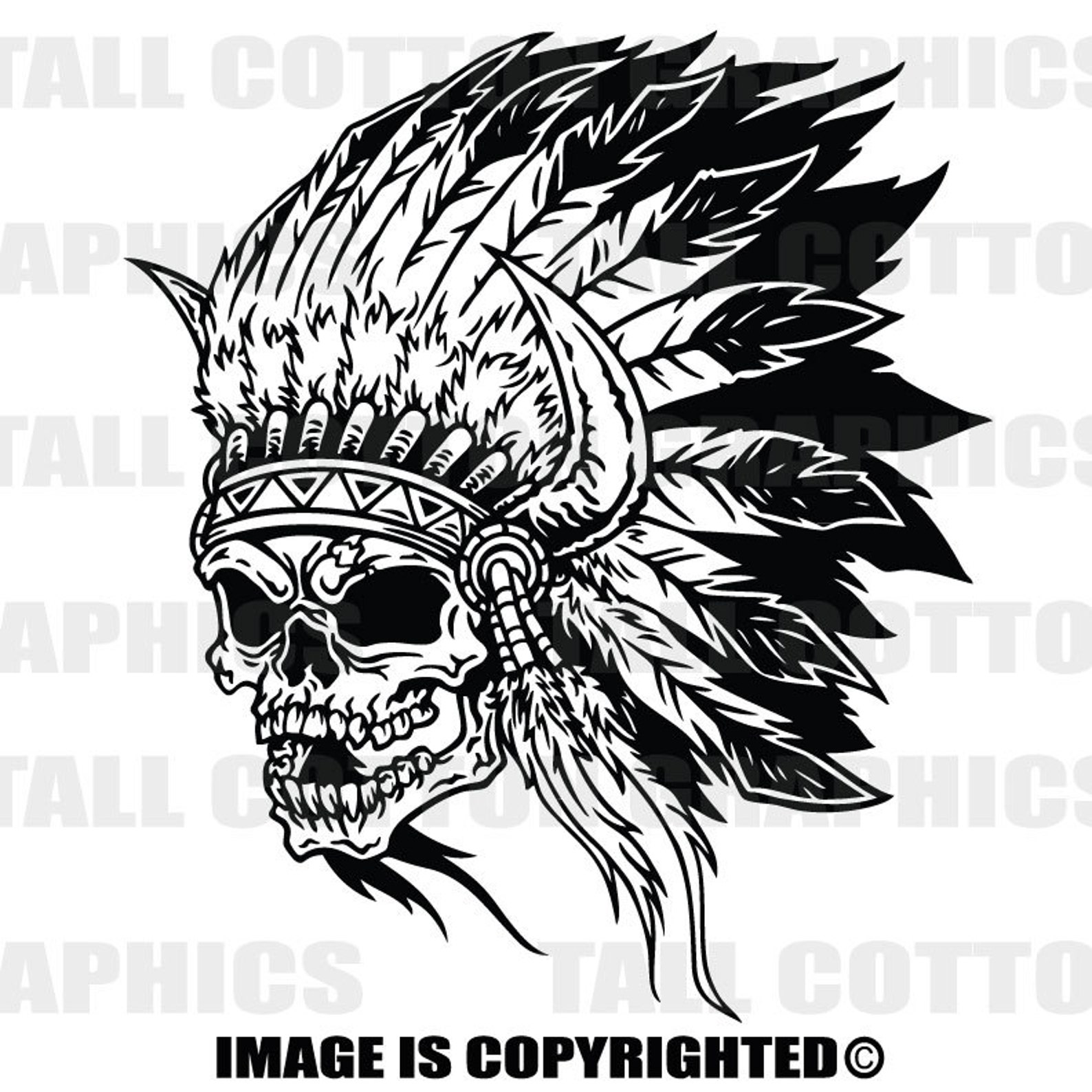 Indian Chief SKULL Vinyl Window Decal SKL128 - Etsy