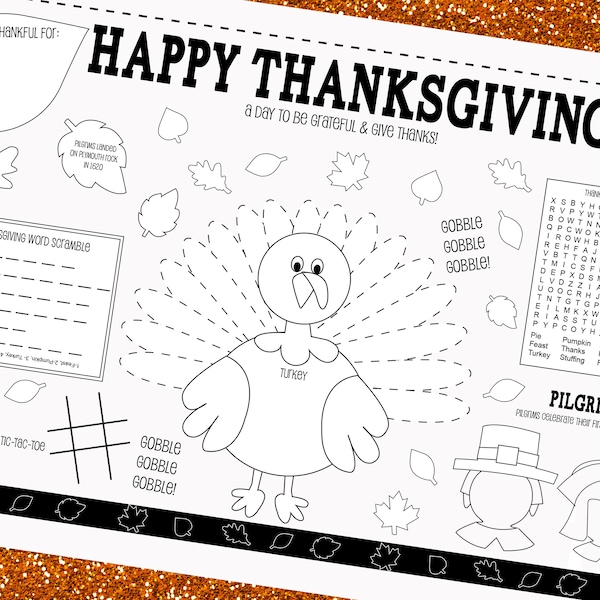 Thanksgiving Placemat - Etsy