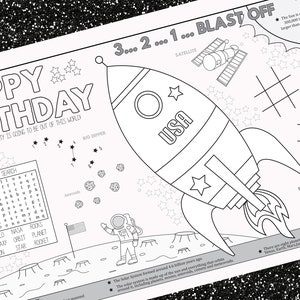 Space-kids Activity Placemat Digital File Only - Etsy