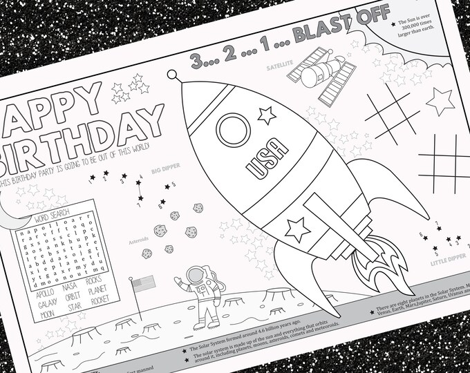 Space-kids Activity Placemat- Digital File Only - Etsy