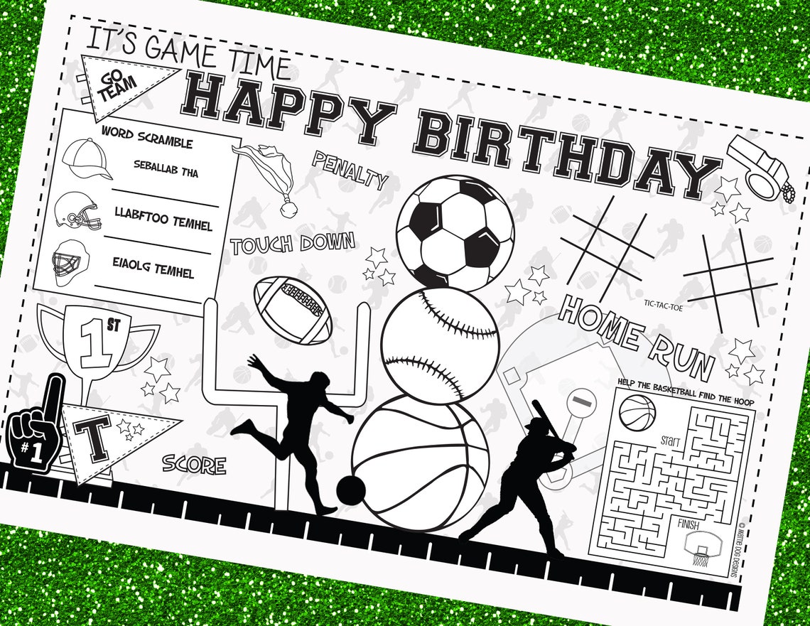 Sports-kids Activity Placemat- Digital File Only - Etsy Canada