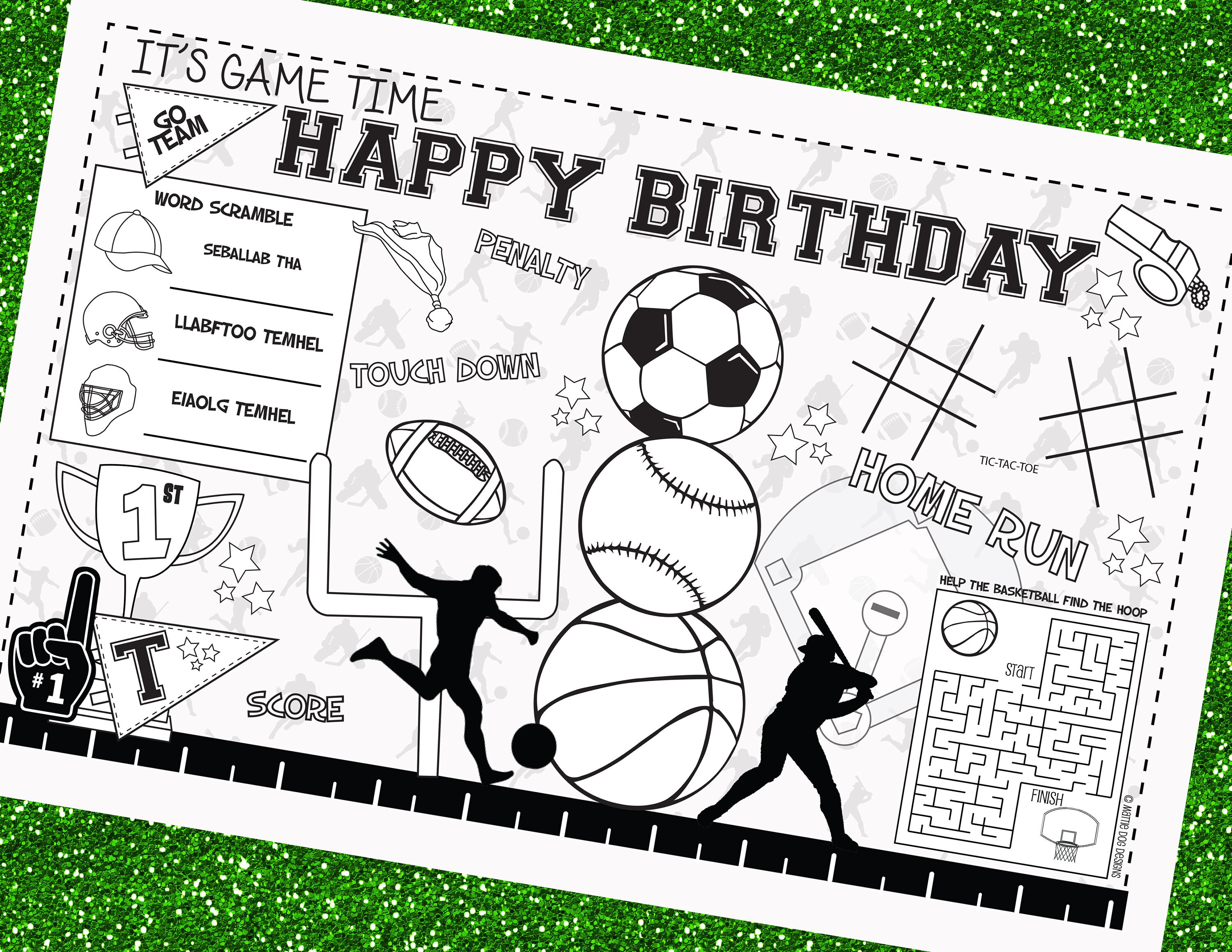 Sports-kids Activity Placemat- Digital File Only - Etsy Canada