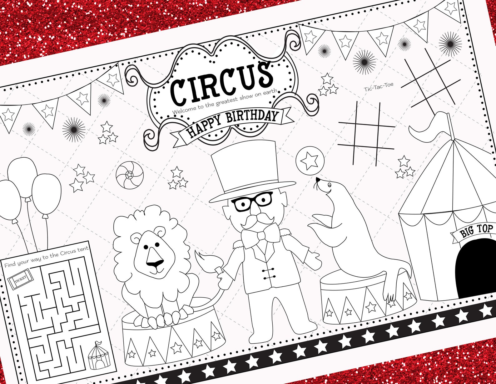 CIRCUS PARTY- Kids Activity Placemat- Digital File Only - Etsy