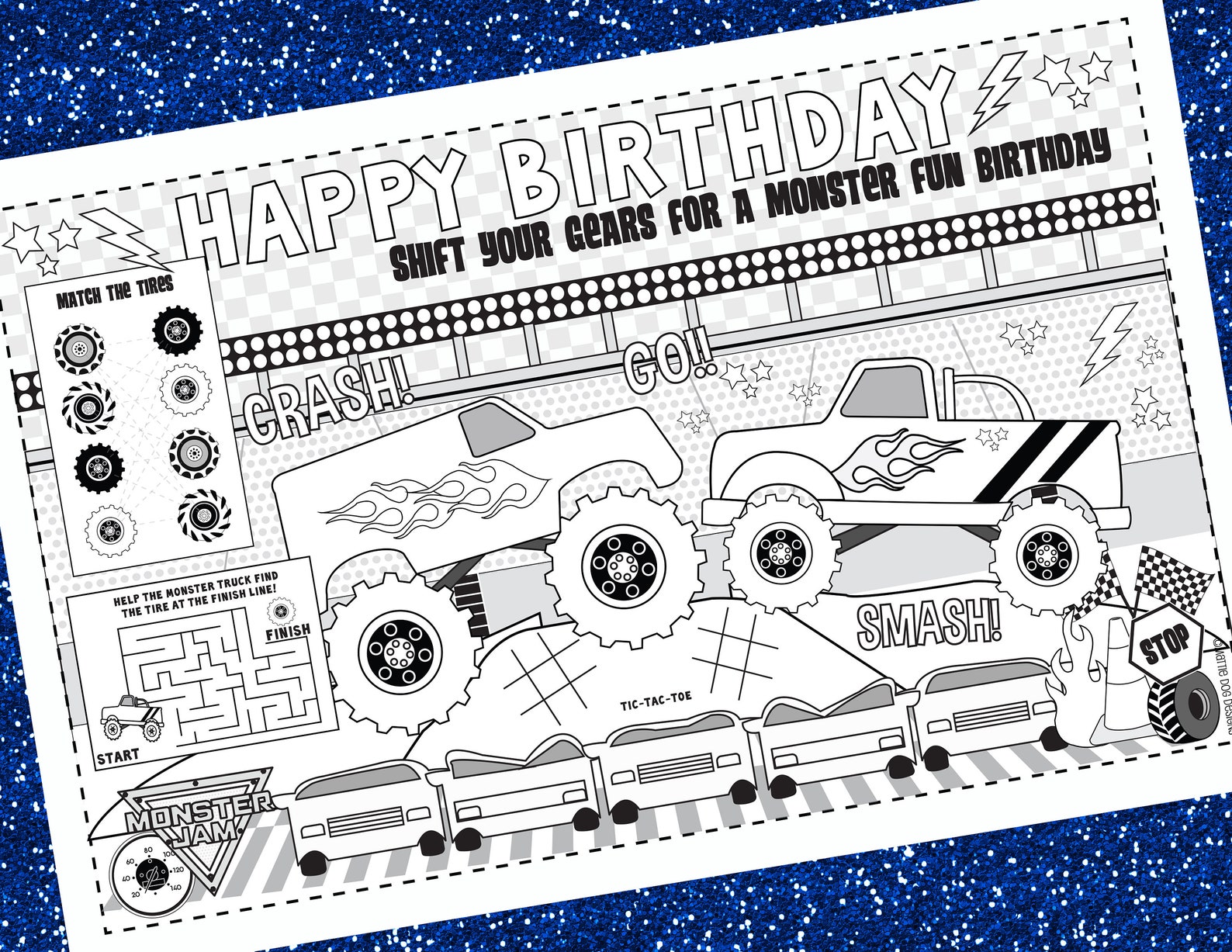 MONSTER Truck-kids Activity Placemat- Digital File Only - Etsy