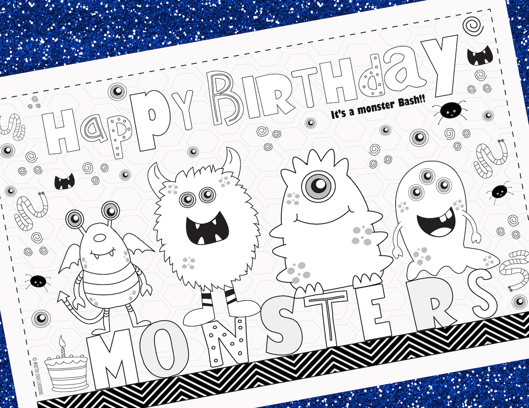 Monster-kids Activity Placemat- Digital File Only - Etsy