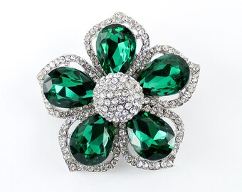 Emerald Brooch | Etsy