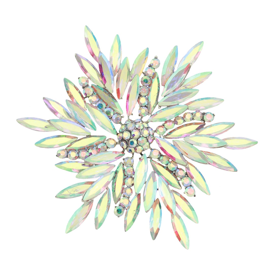 Rhinestone Snowflake Brooch, Iridescent Crystal Brooches Pins Women ...