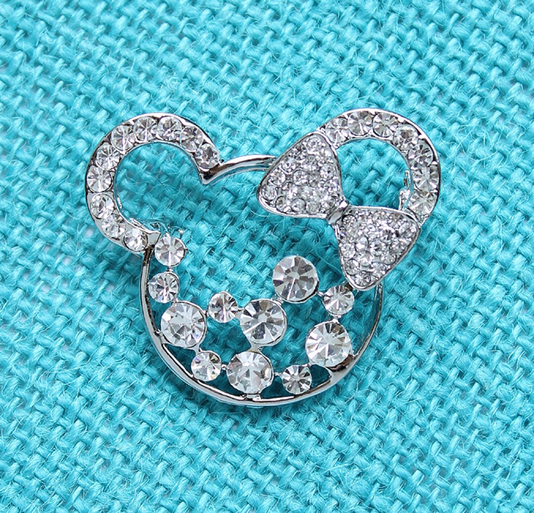 Rhinestone Silver Mouse Brooch Wedding Bouquet Pins Bridal - Etsy