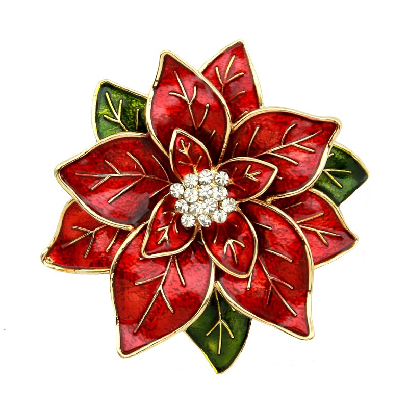 Poinsettia Pin - Etsy