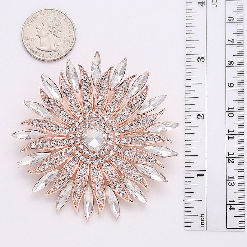 Rose Gold Brooch Rose Gold Brooches Pins Women Bridesmaid | Etsy