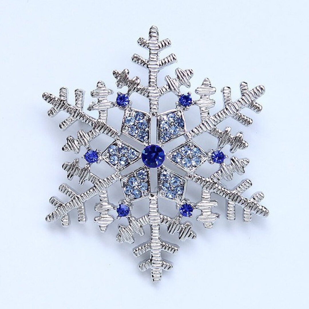 Blue Snowflake Brooch, Something Blue Wedding Brooch, Royal Blue ...