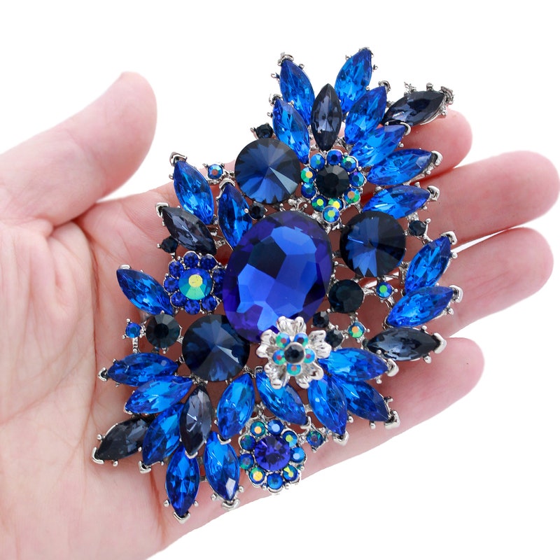 Blue Rhinestone Pin - Etsy