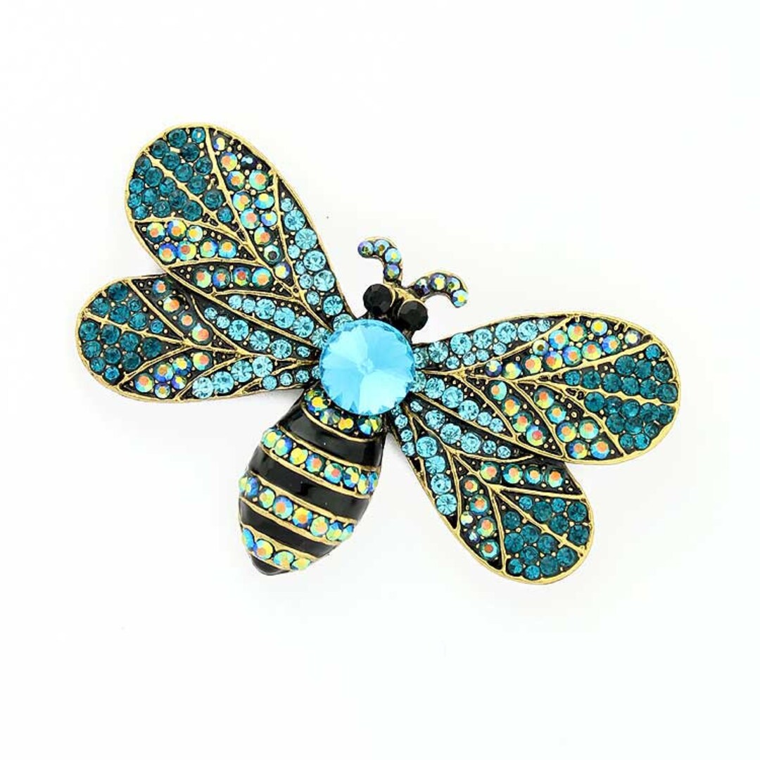 Honey Bee Brooch, Bug Insect Brooches Pins Women, Large Blue Gold ...
