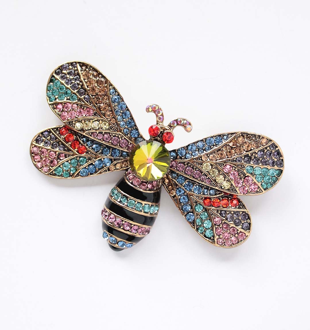 Bee Brooch, Large Multi Color Bumble Bee Broach Pin, Honey Bee Brooches ...