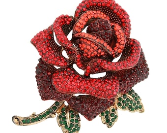Red Rose Brooch | Etsy