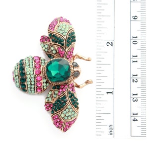 Bee Brooch, Pink Green Rhinestone Brooches Pins Women, Bumble Bee Pin ...