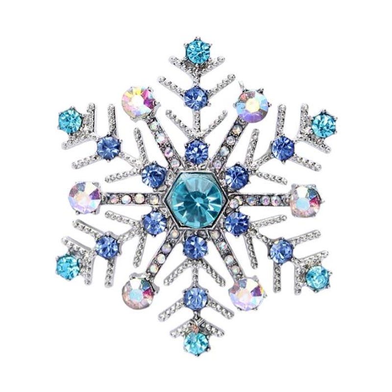 Snowflake Rhinestone Brooch - Etsy