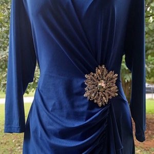 Extra Large Rhinestone Brooch: Silver Crystal Pin Sparkly Wedding ...